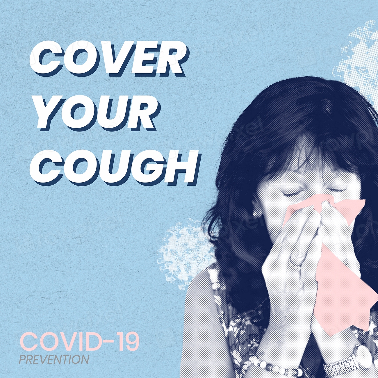 Cover your cough to prevent | Free Vector Template - rawpixel