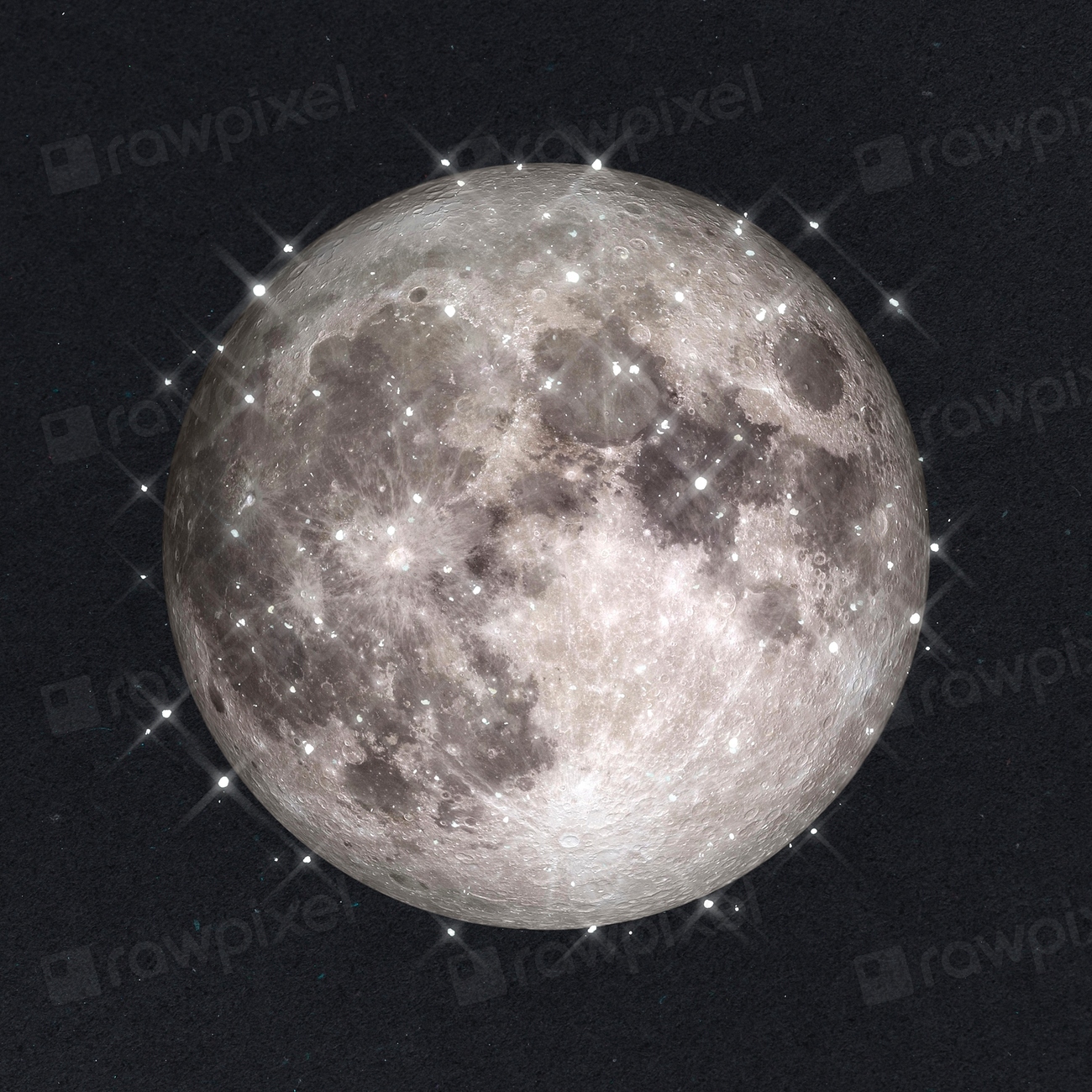 Sparkling full moon design element | Premium PSD - rawpixel