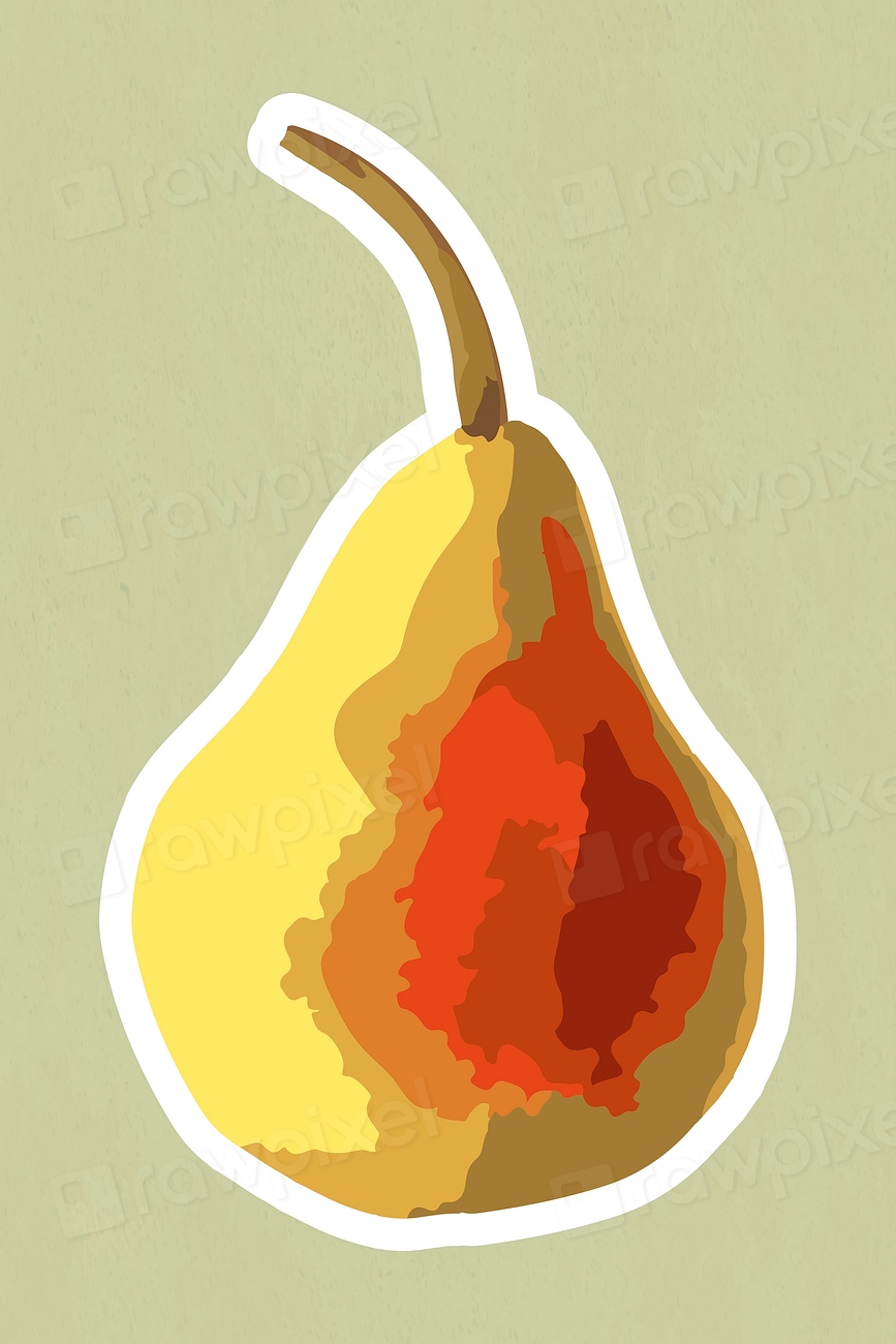 Vectorized pear sticker overlay white | Premium Vector - rawpixel