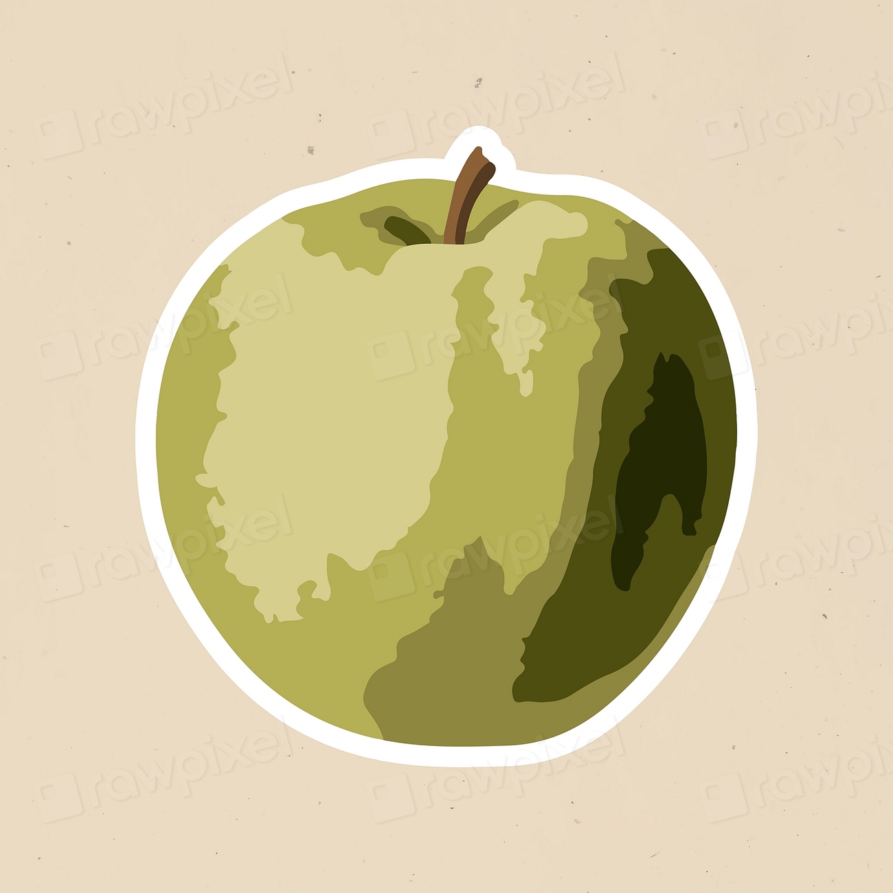 Vectorized green apple fruit sticker | Premium Vector - rawpixel