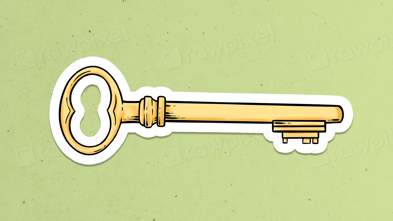 One gold key sticker design | Premium PSD - rawpixel