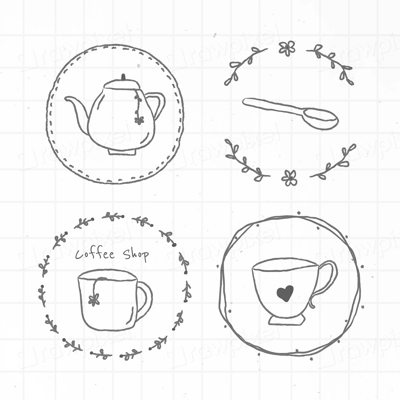 Cute coffee doodle journal sticker | Premium Vector - rawpixel