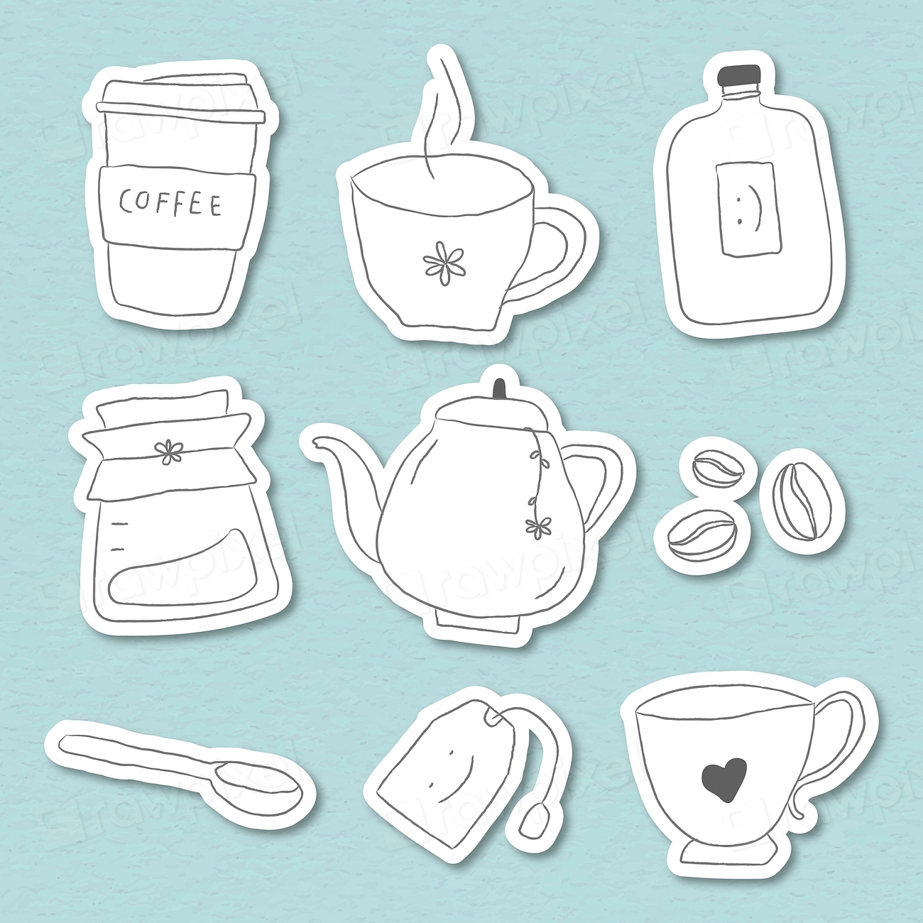 Cute coffee doodle journal sticker | Premium Vector - rawpixel