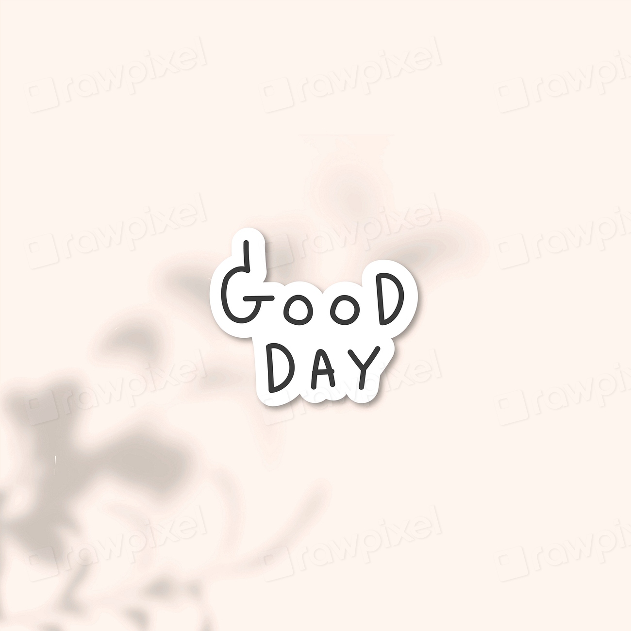 Stylish good day word sticker | Premium Vector - rawpixel