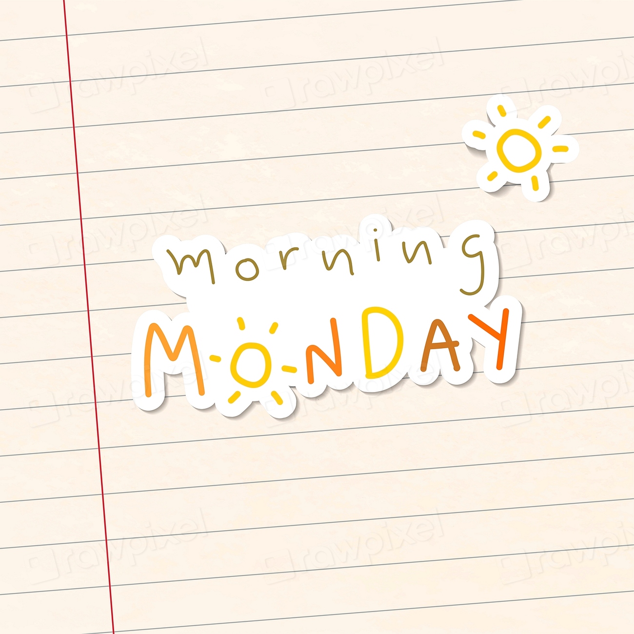 Morning Monday weekday typography sticker | Premium Vector - rawpixel