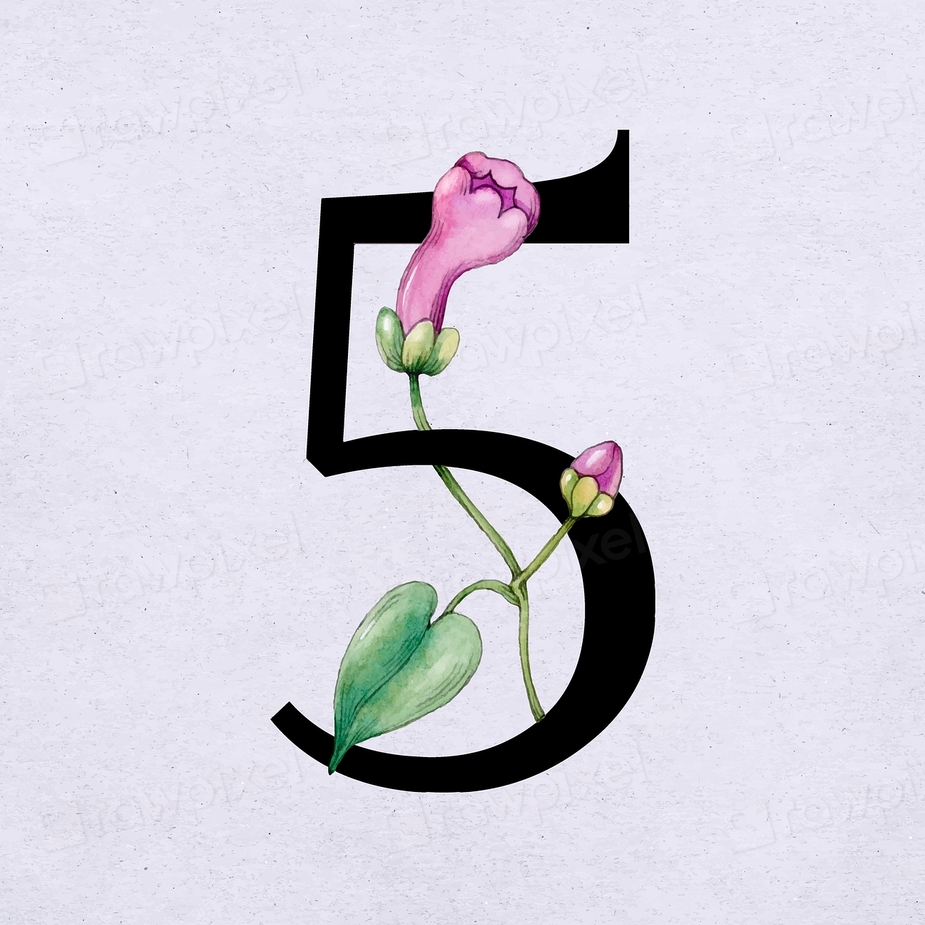 Vector number 5 font vintage | Premium Vector - rawpixel
