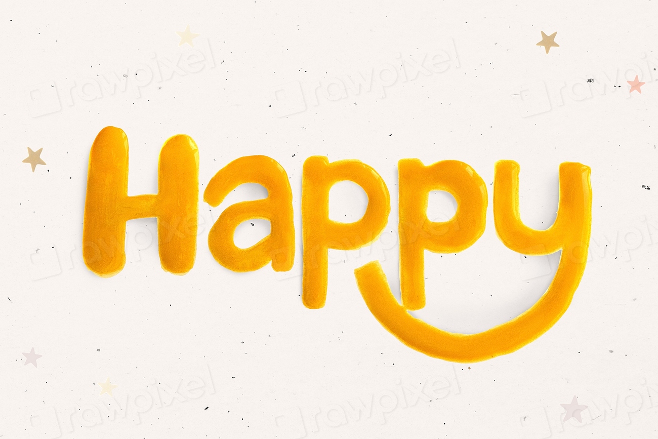 Oil paint happy yellow word | Free Photo - rawpixel
