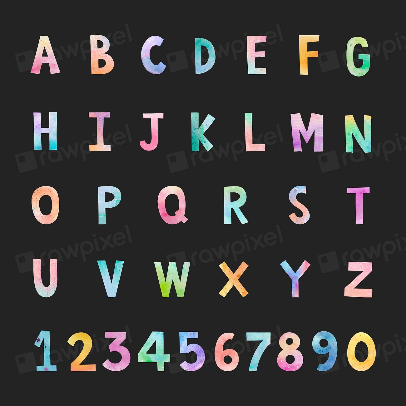 Abc and number set illustration | Free Photo - rawpixel