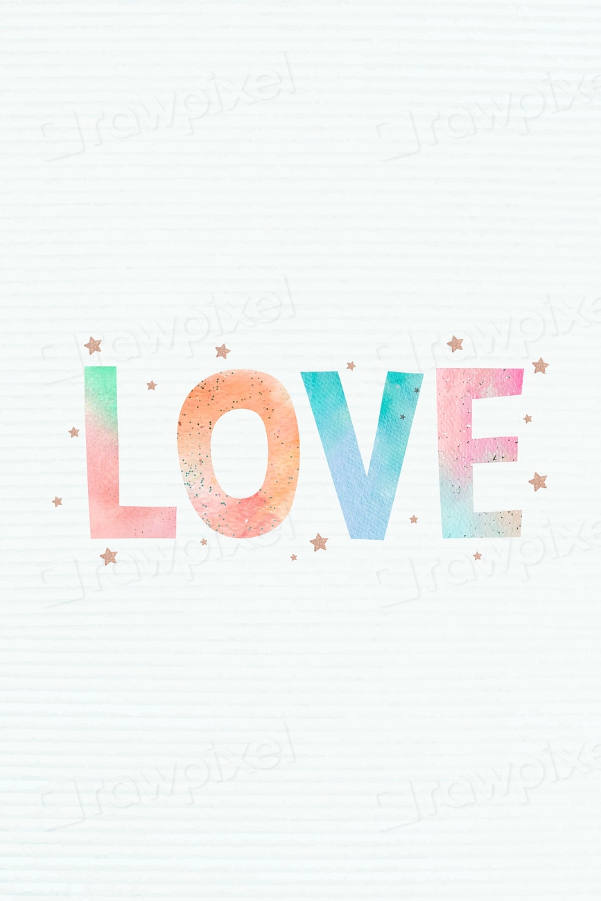 Psd pastel love word typography | Free PSD - rawpixel