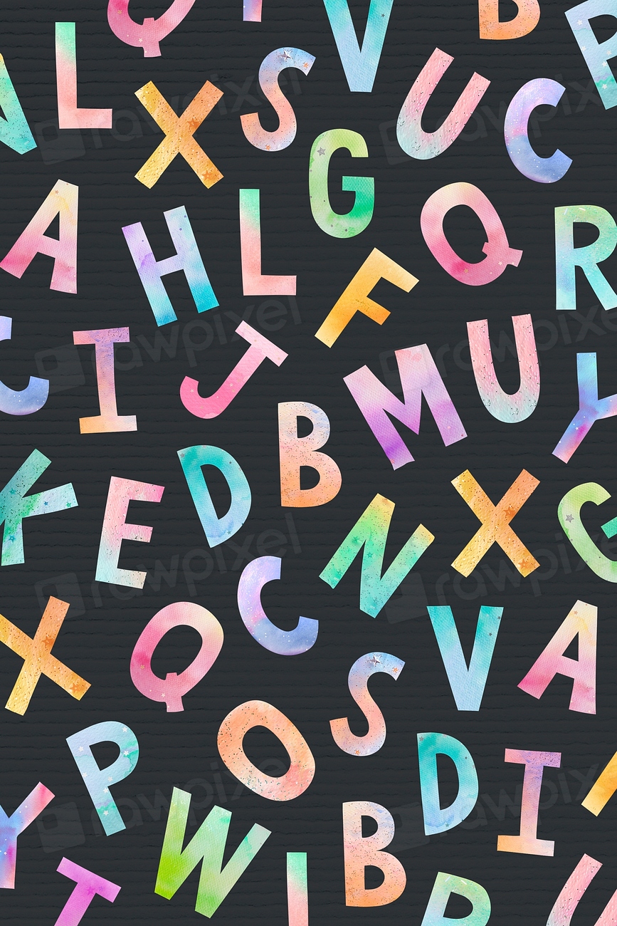 Watercolor letter wallpaper patternpsd black | Premium PSD - rawpixel