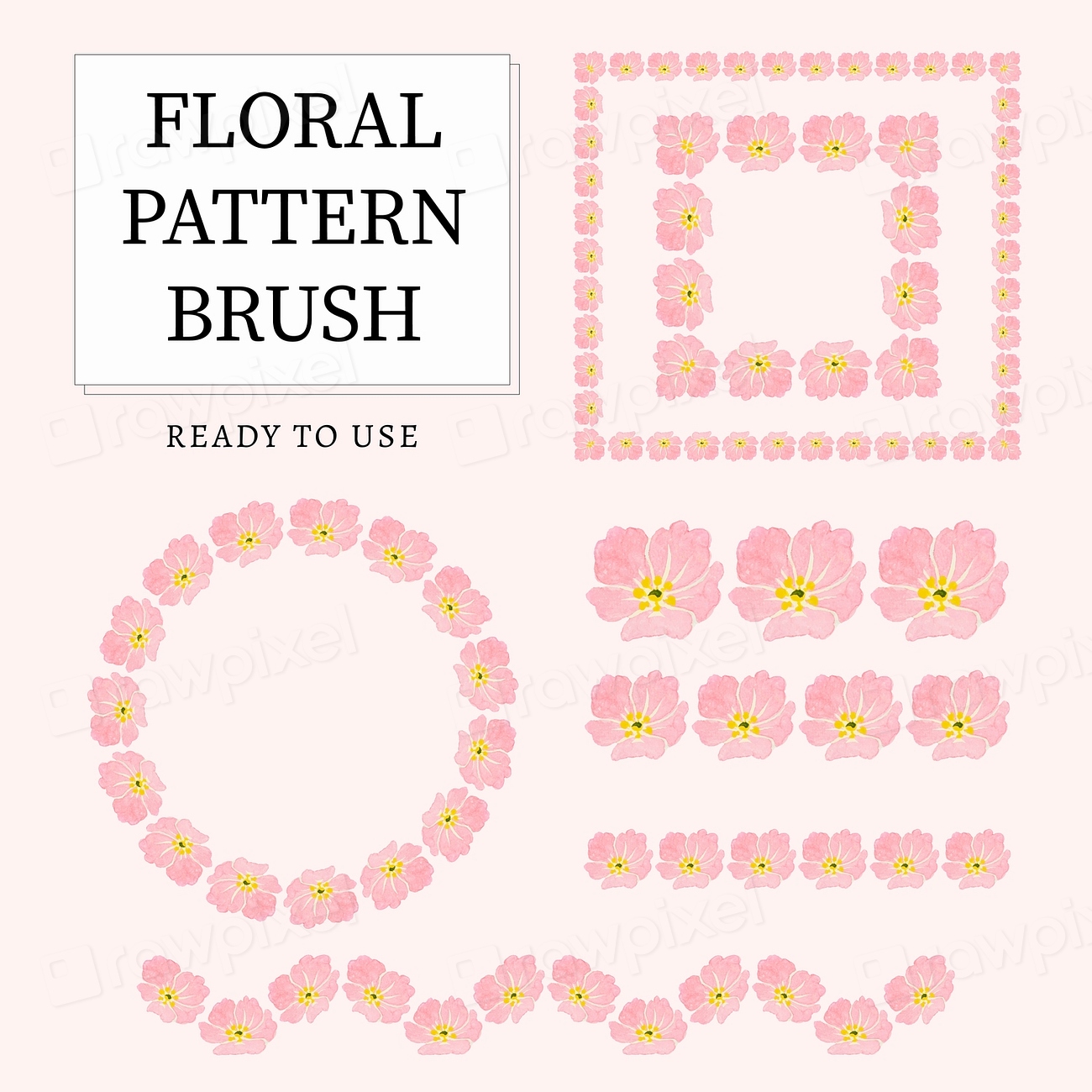 Pink wild rose flower pattern | Premium Vector - rawpixel