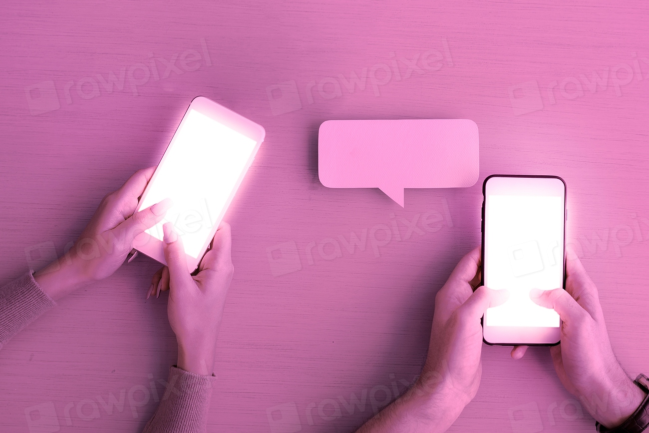 Blank text message screens with hands | Premium Photo - rawpixel