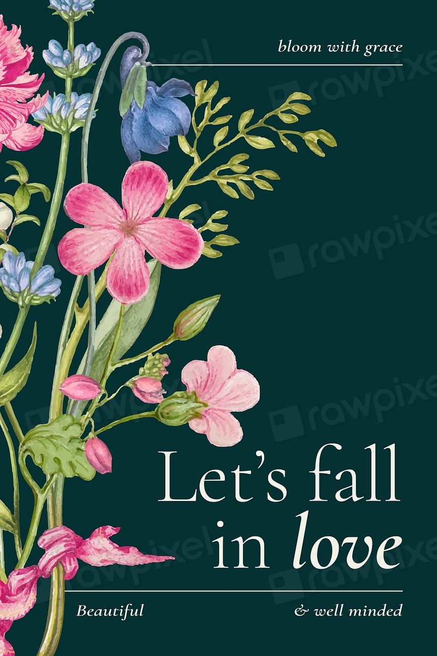 Colorful floral poster template file | Premium Vector Template - rawpixel