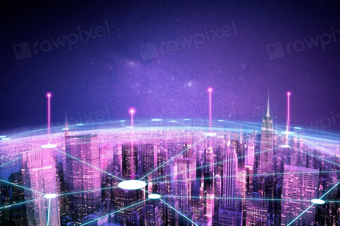 Connected office buildings, skyline background | Free Photo - rawpixel