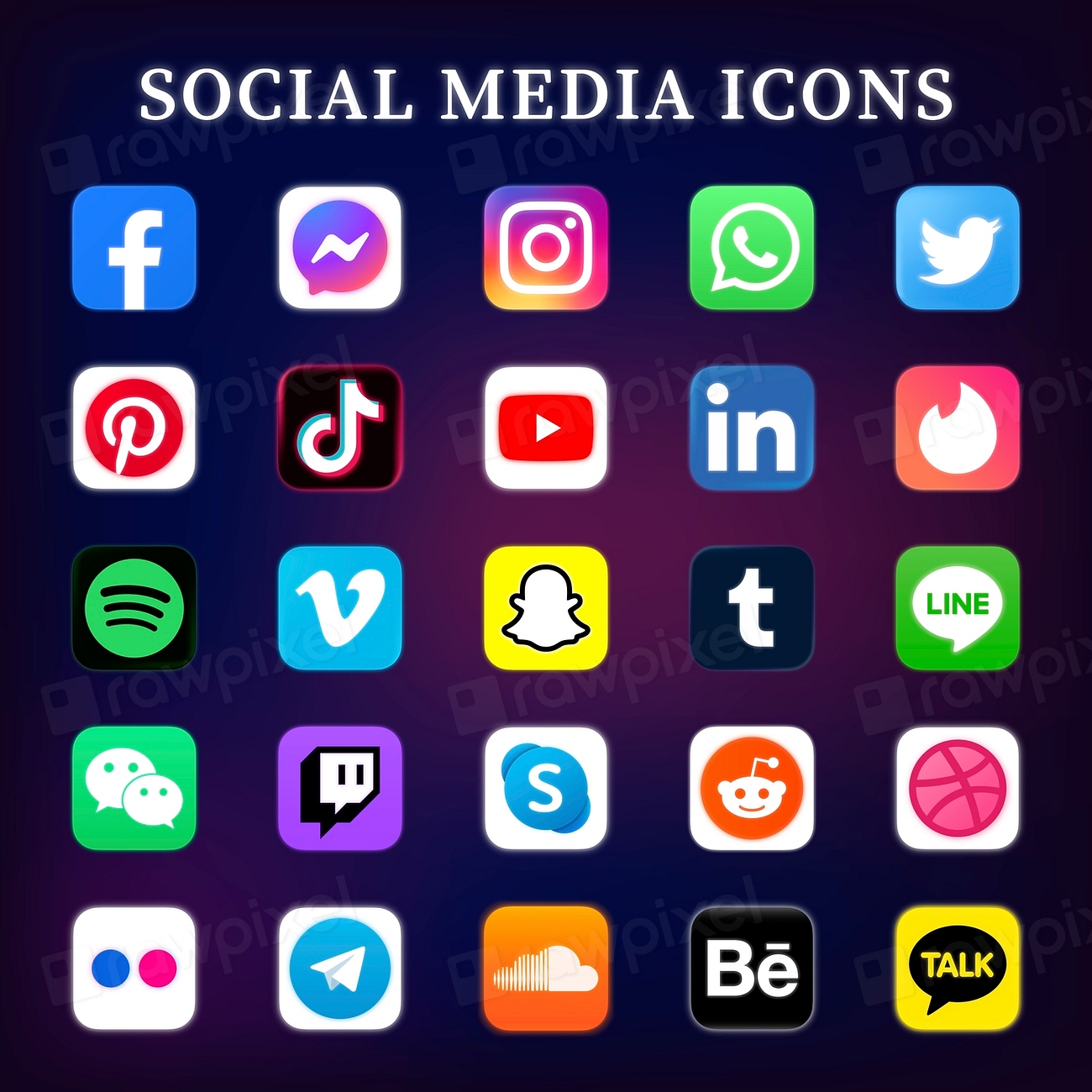 Popular social media icons psd | Premium PSD - rawpixel