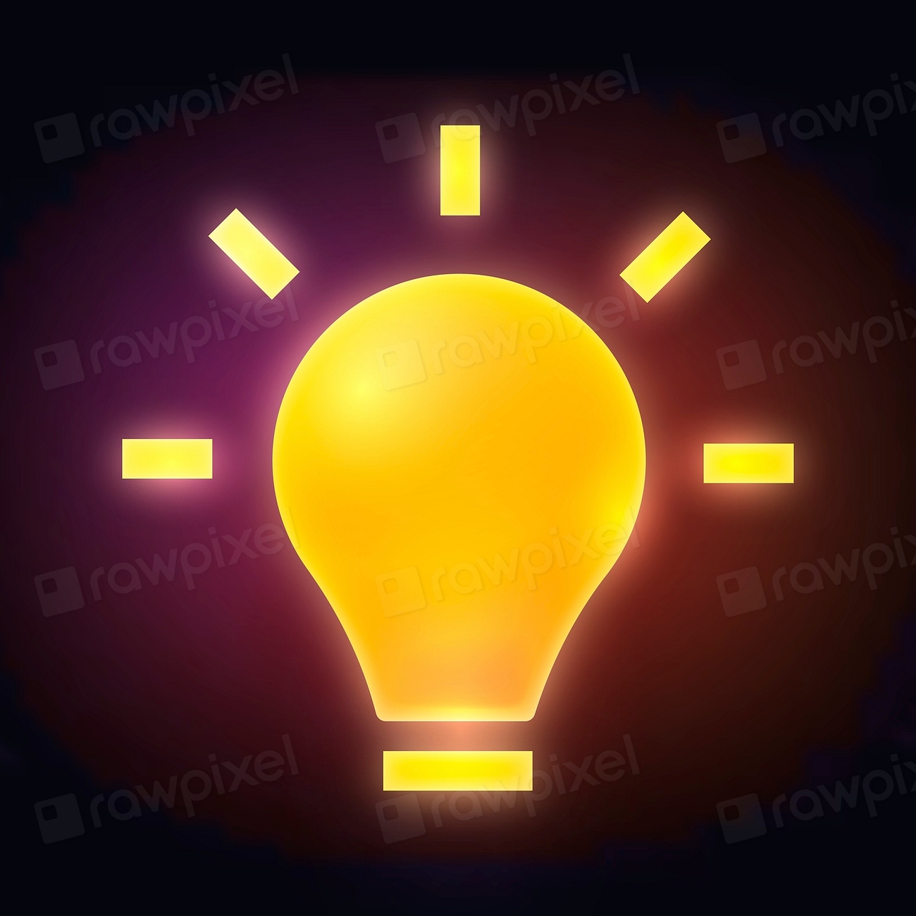 Light bulb icon, neon glow | Premium PSD - rawpixel