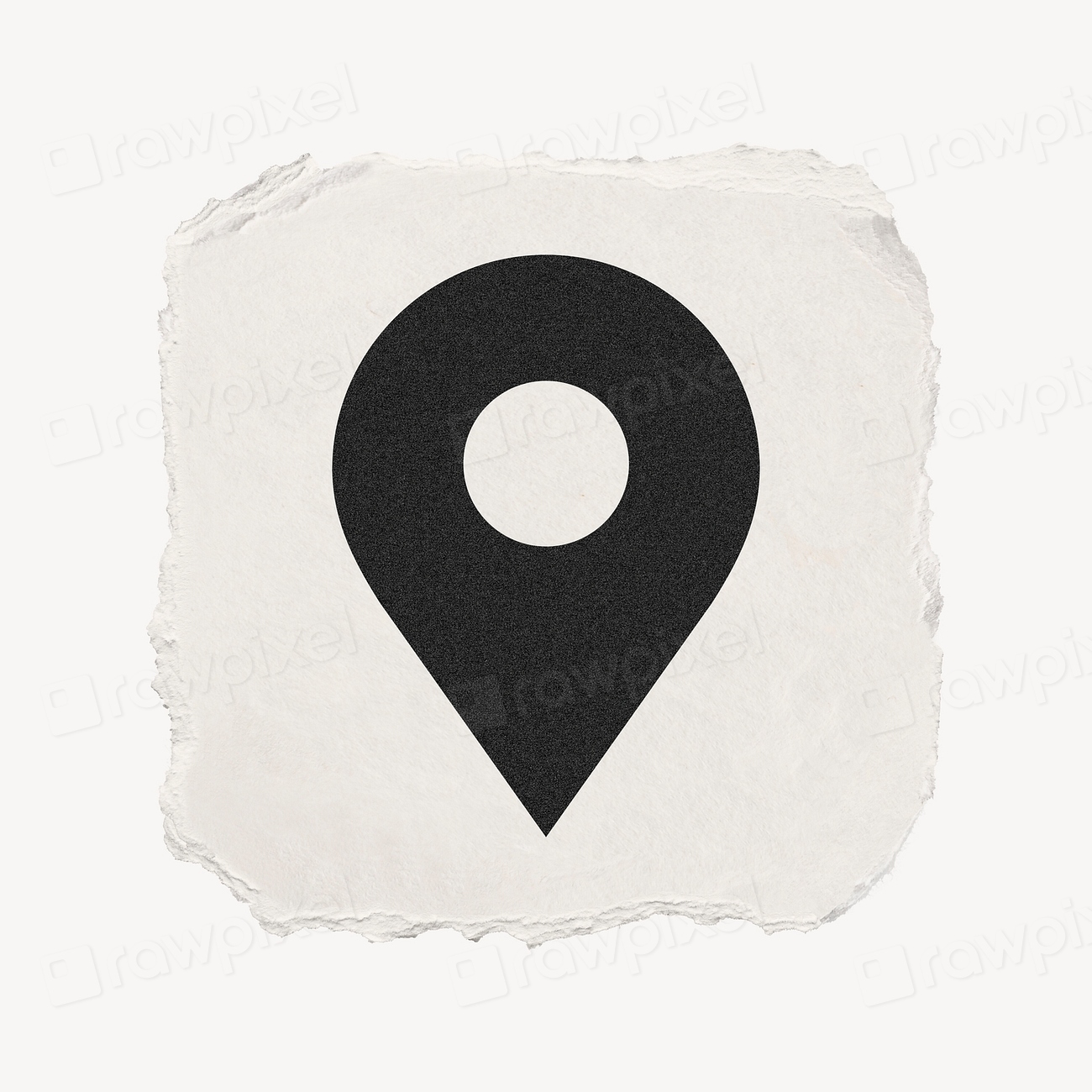 Location pin icon, ripped paper | Free PSD - rawpixel