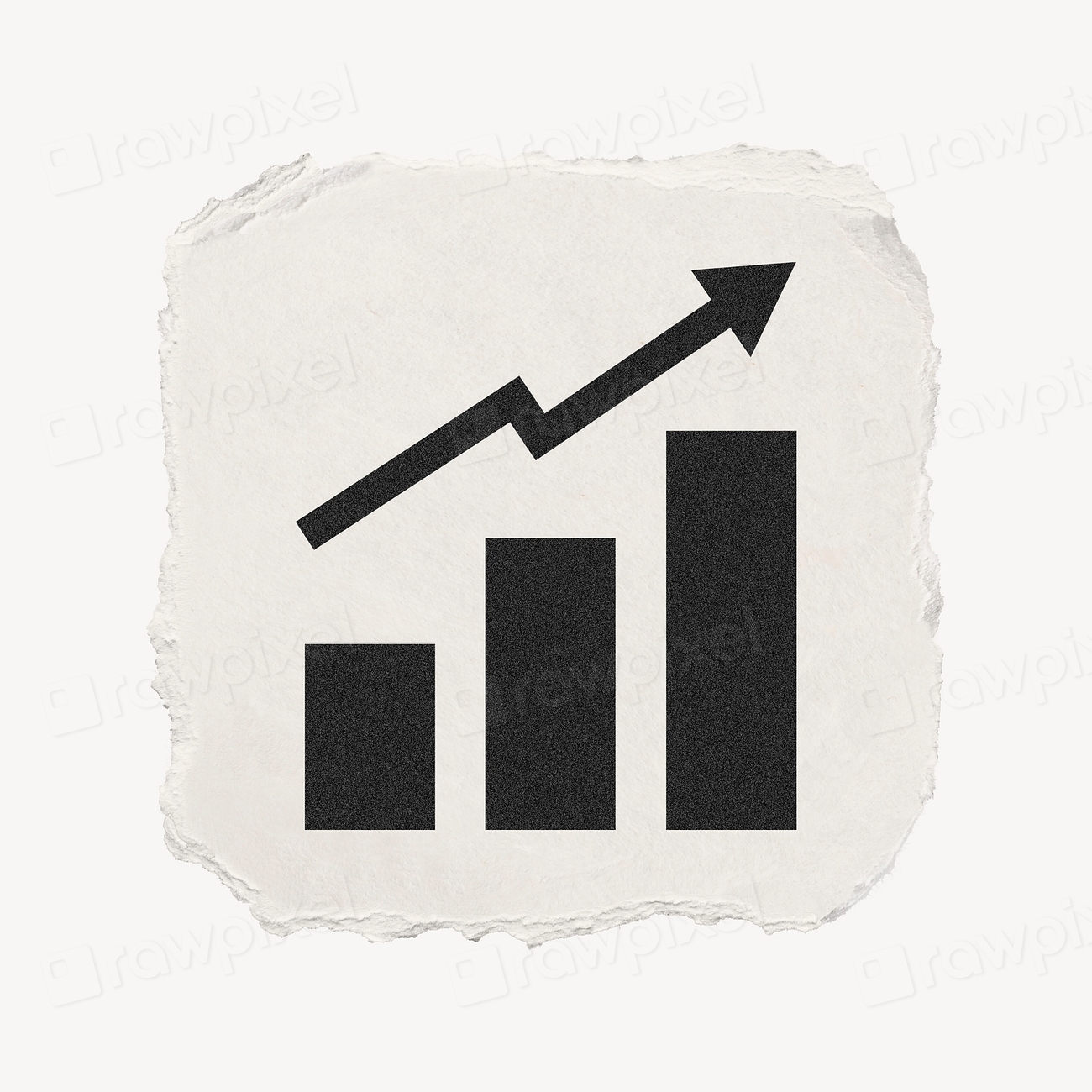 Growing bar charts icon, ripped | Premium PSD - rawpixel