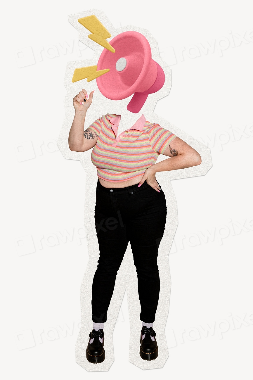 Megaphone head woman, marketing remixed | Free Photo - rawpixel