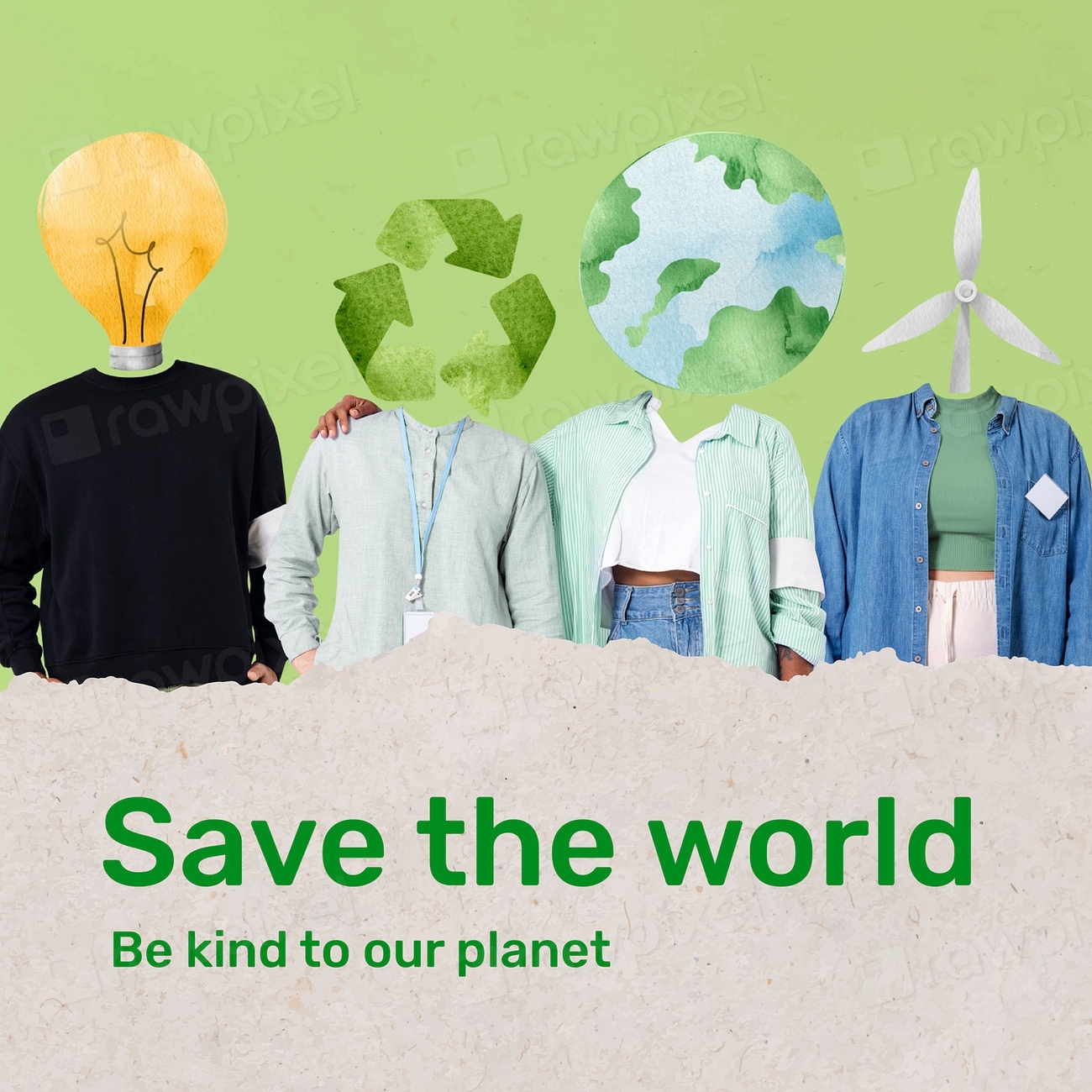 Environment Instagram post template, save | Premium Vector Template ...