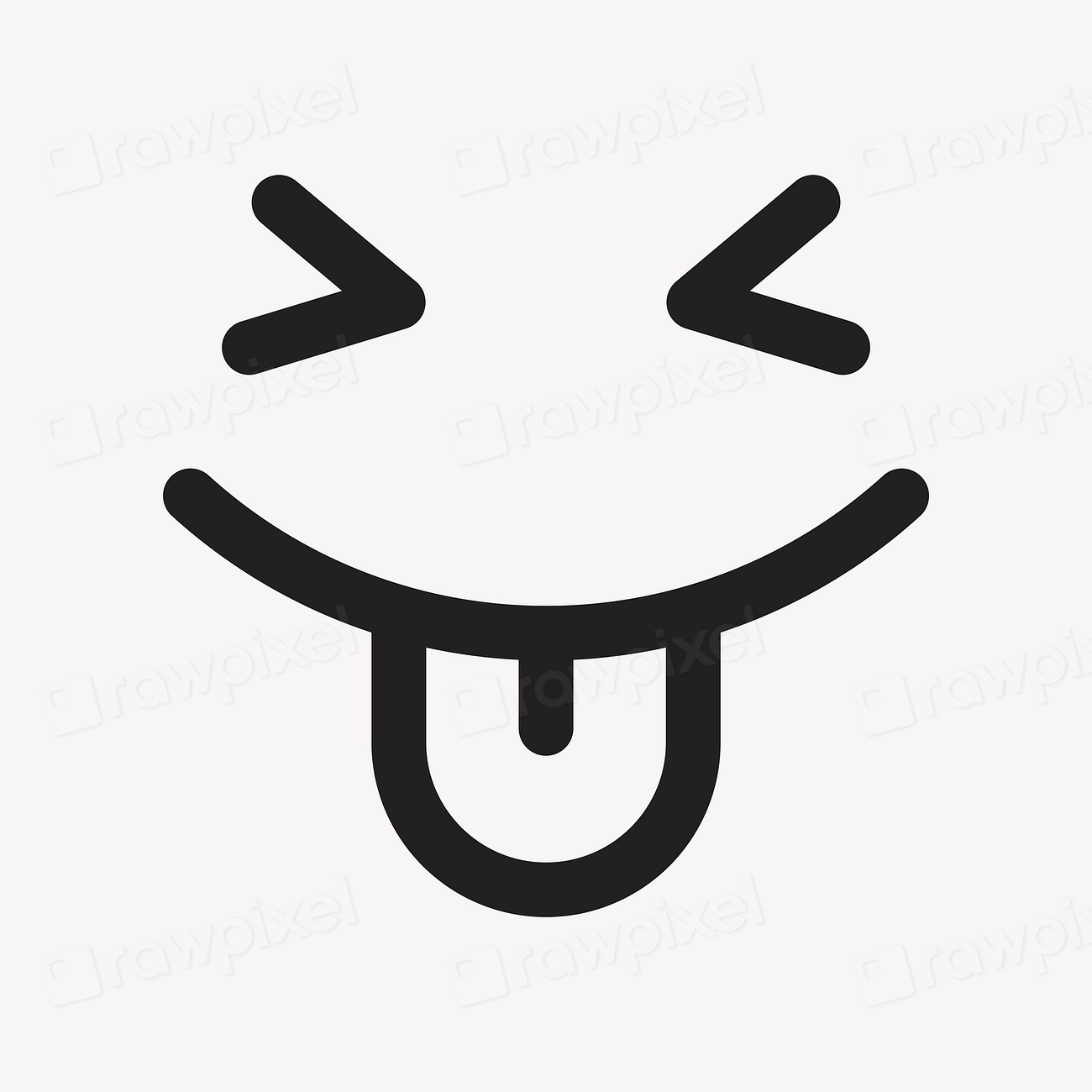 Playful face emoticon sticker, cute | Premium Vector - rawpixel