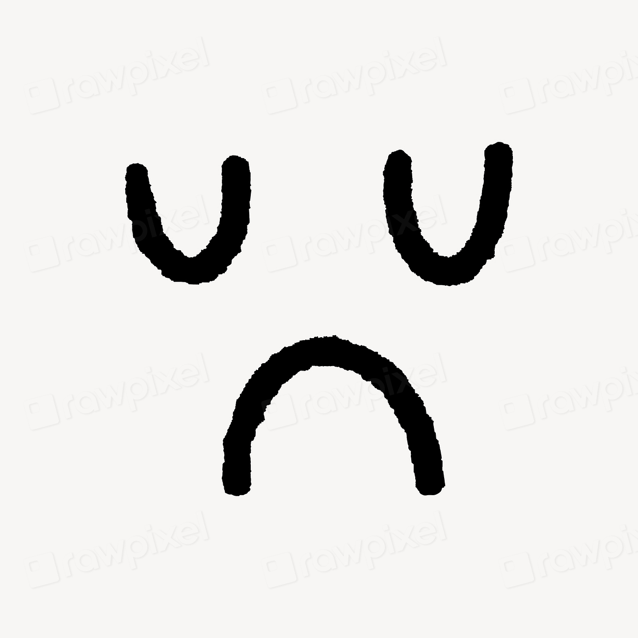 Sad face sticker, emoticon doodle | Premium Vector - rawpixel