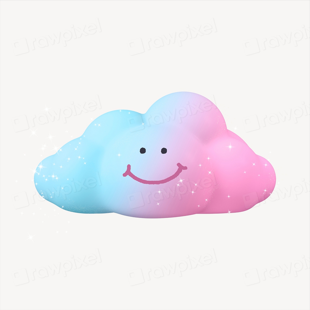 Smiling cloud sticker, 3D emoticon | Premium PSD - rawpixel