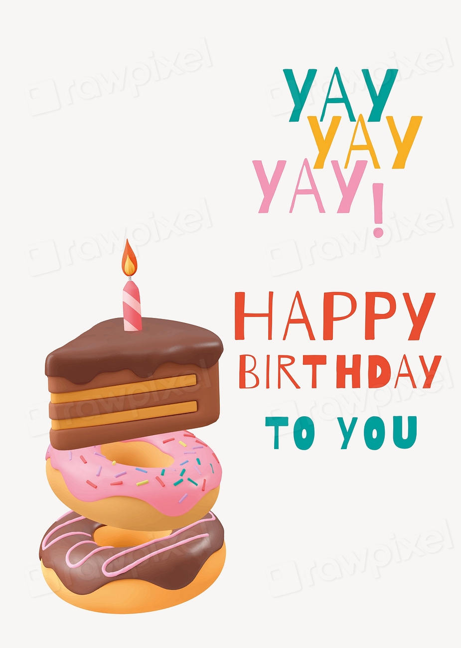 Birthday cake poster template, cute | Premium PSD Template - rawpixel