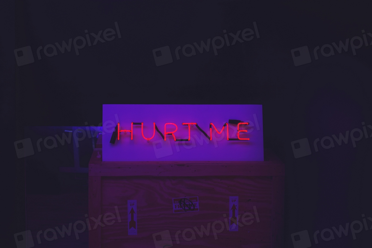 Red neon "Hurt Me" sign. | Free Photo - rawpixel