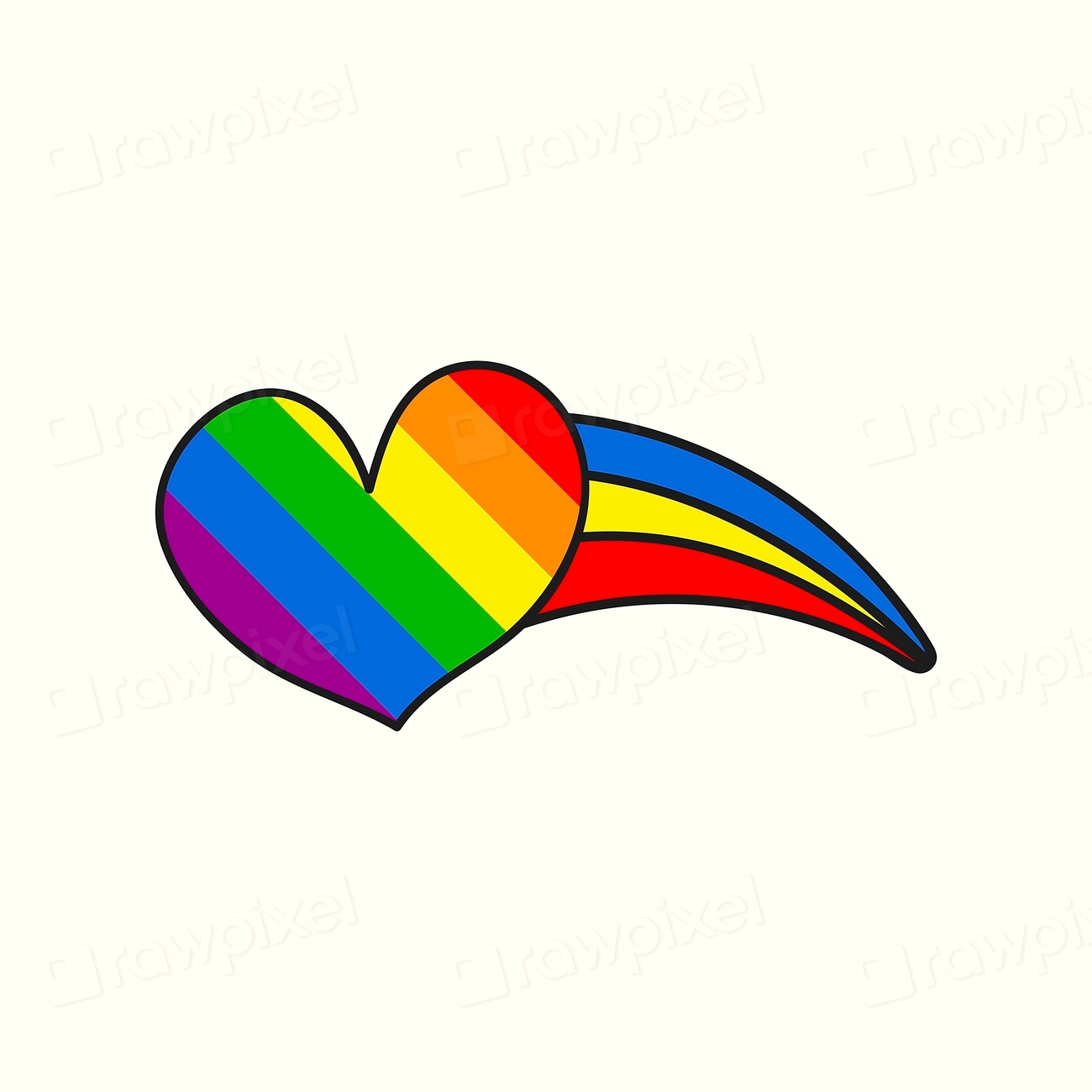 Rainbow heart lgbt design vector | Premium Vector - rawpixel