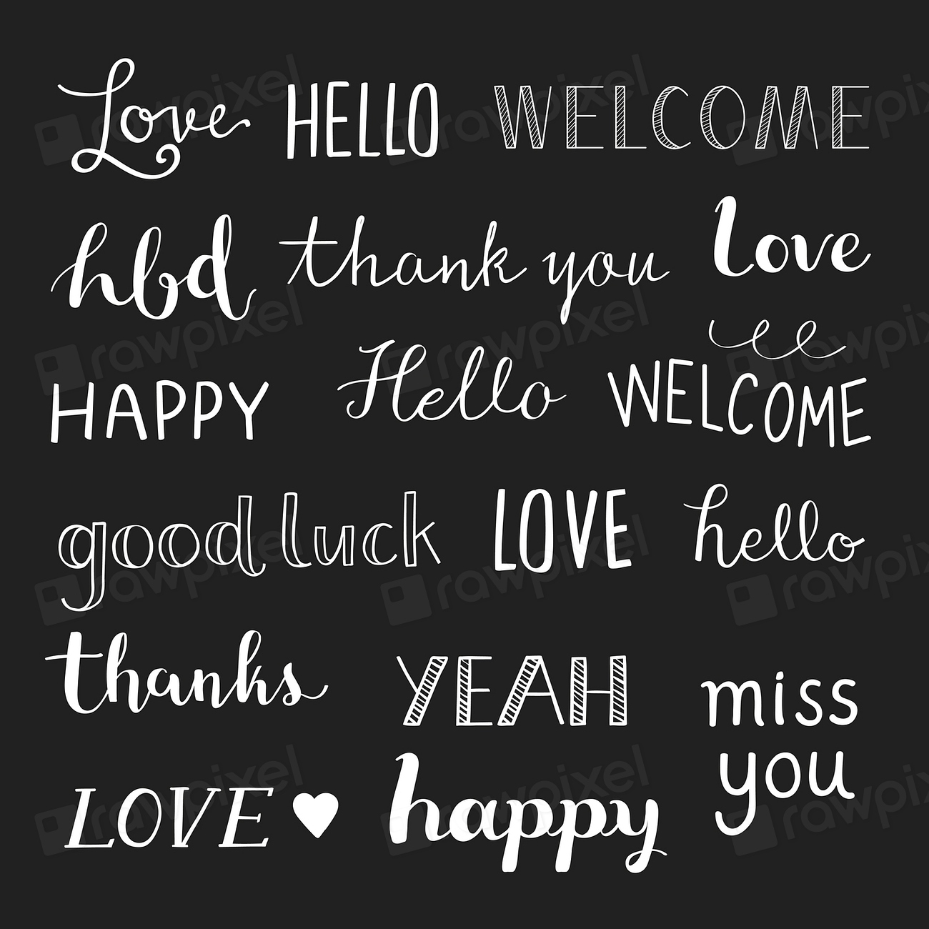 Greetings typography design vector collection | Premium Vector - rawpixel