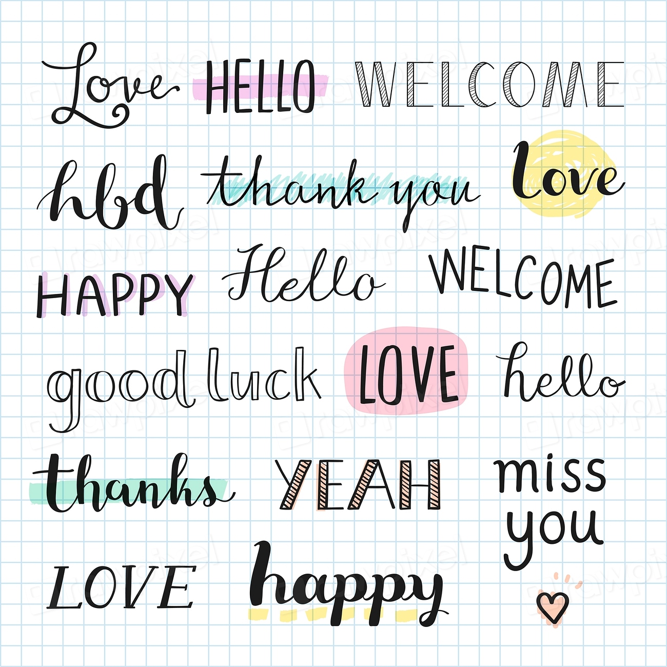 Greetings typography design vector collection | Premium Vector - rawpixel