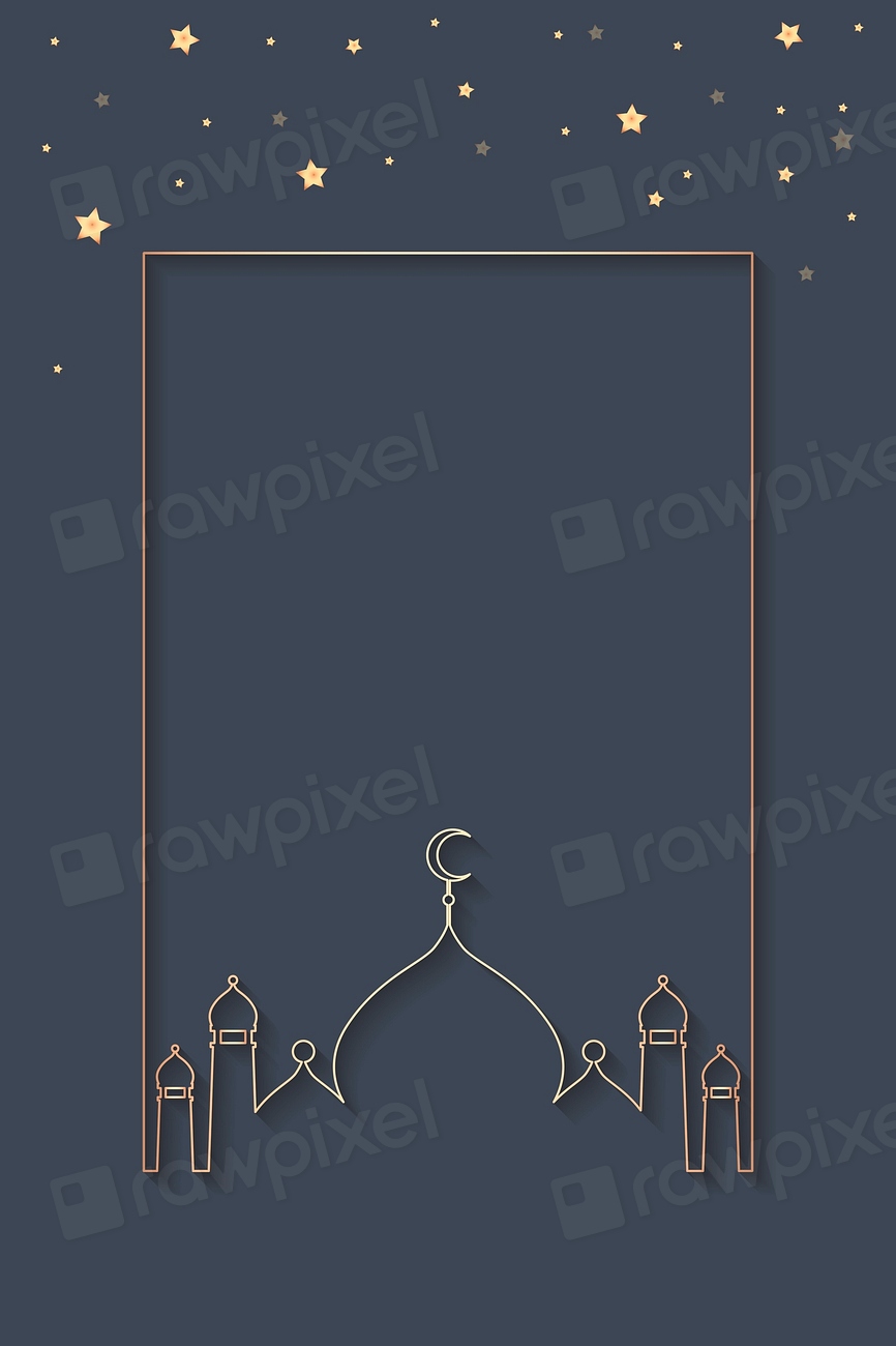 Blue Islamic rectangle frame psd | Premium PSD - rawpixel