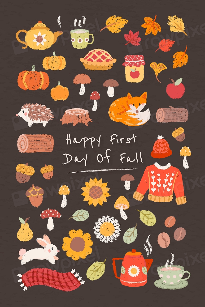 Autumn design elements vector set | Premium Vector - rawpixel