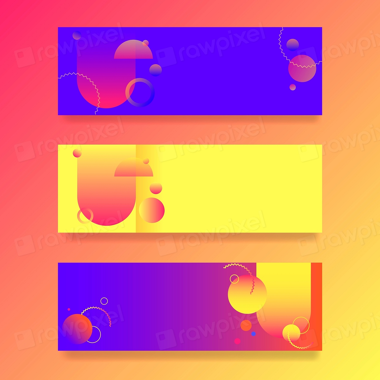 Colorful gradient banner vector set | Premium Vector - rawpixel