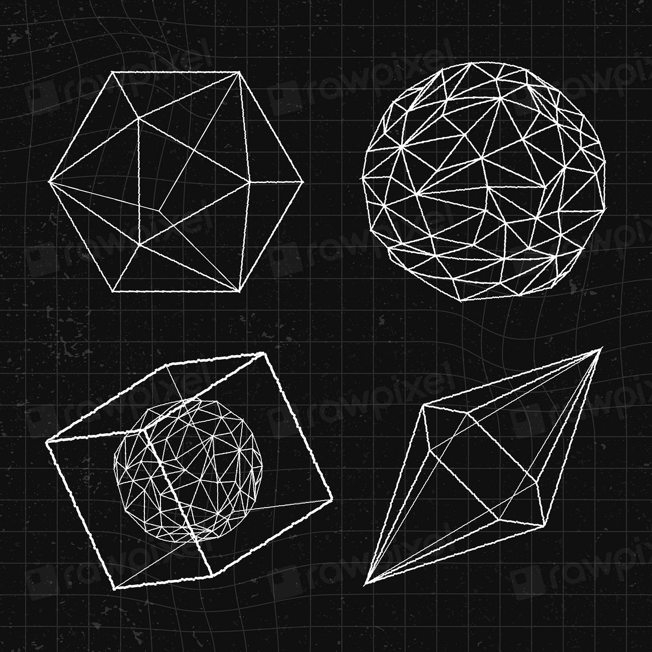 3D geometric shape set vector | Premium Vector - rawpixel