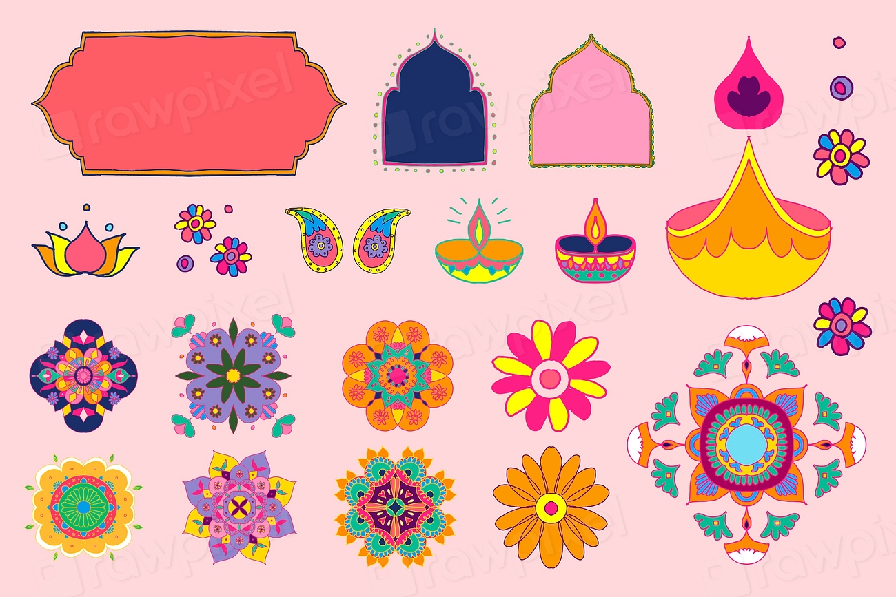 Diwali Indian rangoli vector illustration | Premium Vector - rawpixel