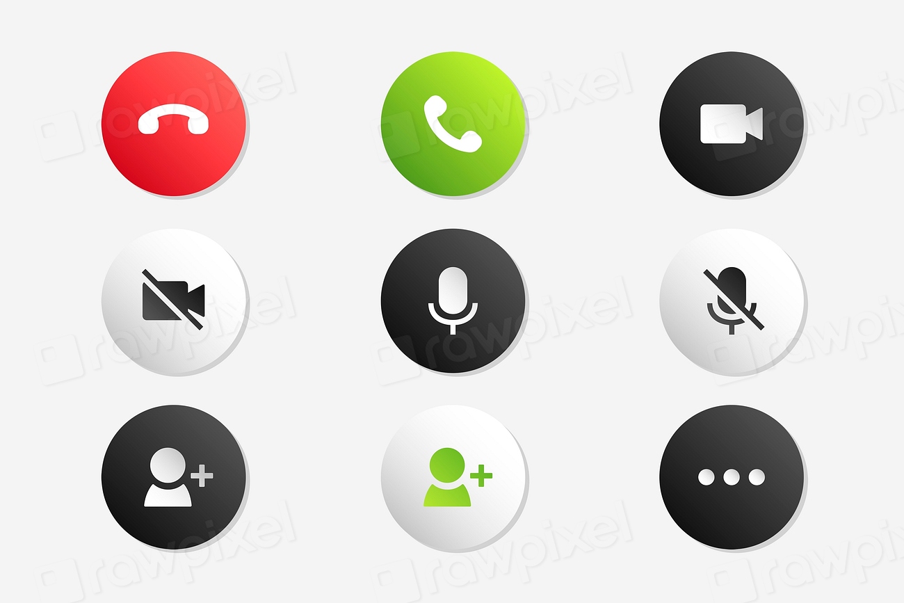 Smartphone call icon psd set | Premium PSD - rawpixel
