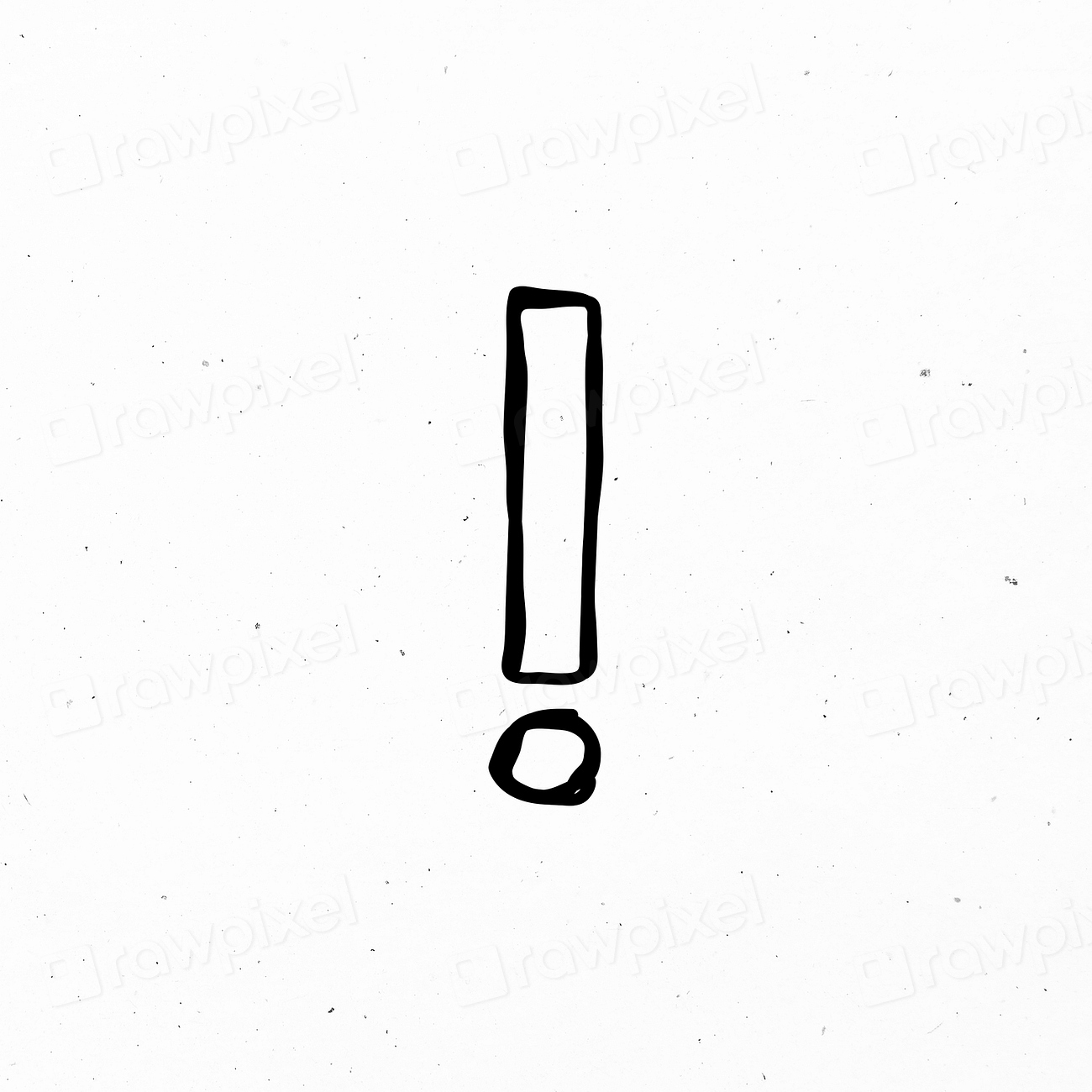 Minimal hand drawn exclamation psd | Premium PSD - rawpixel