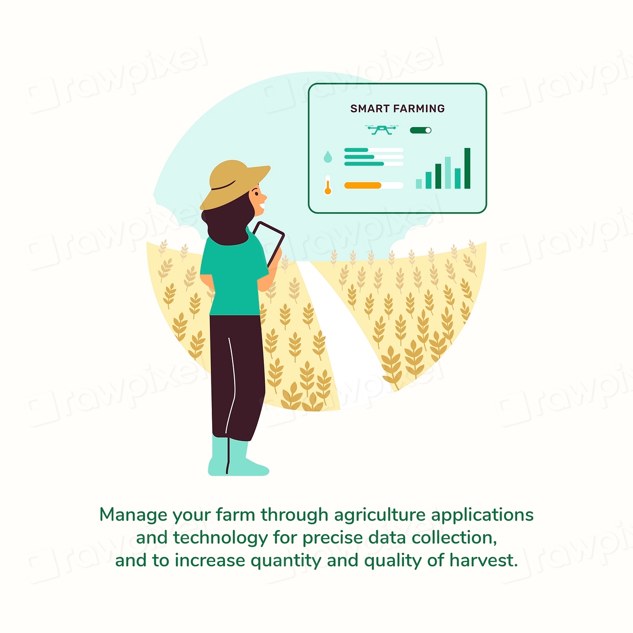 Smart farming and digital screen | Premium Vector Template - rawpixel