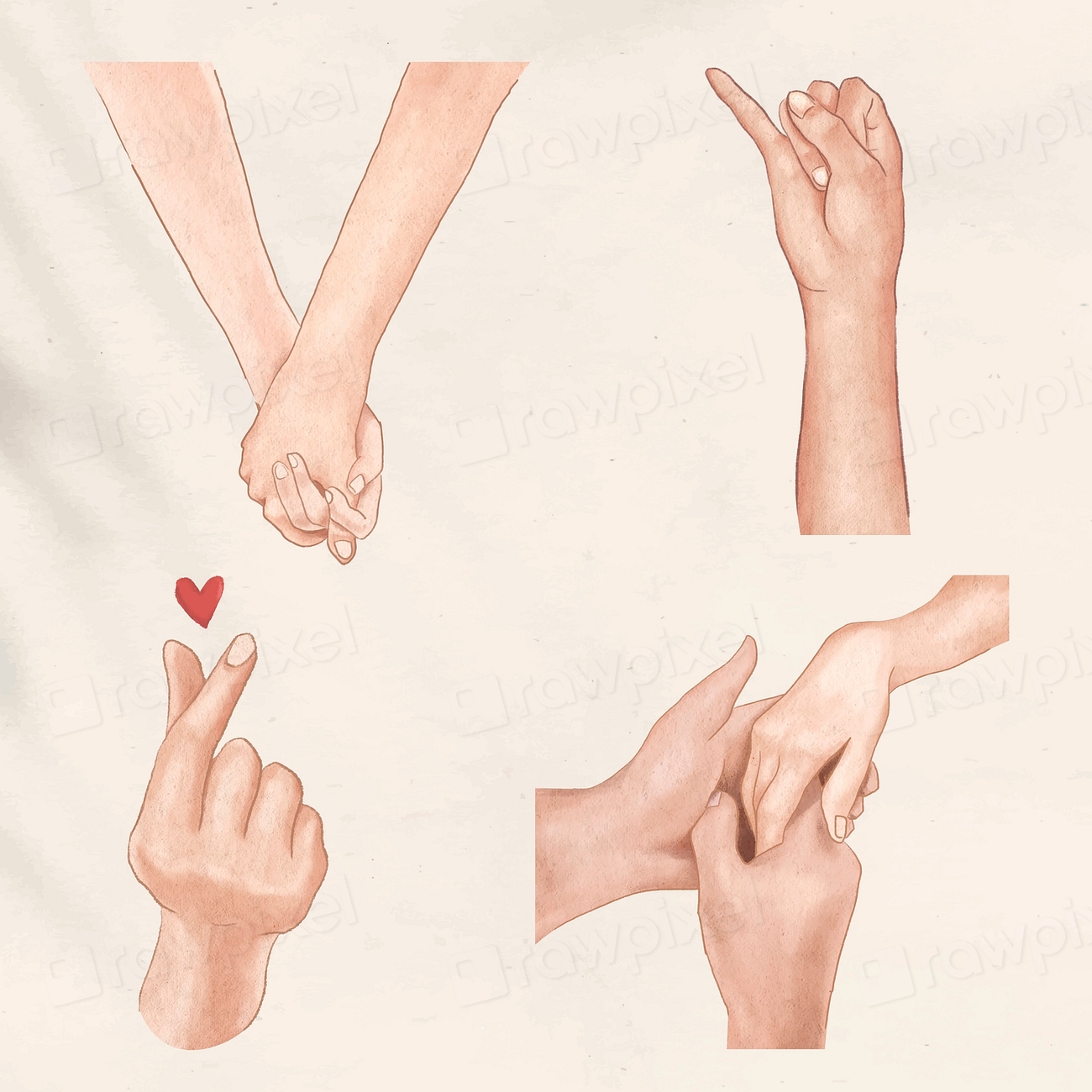 Couple hand gestures Valentine’s vector | Premium Vector - rawpixel