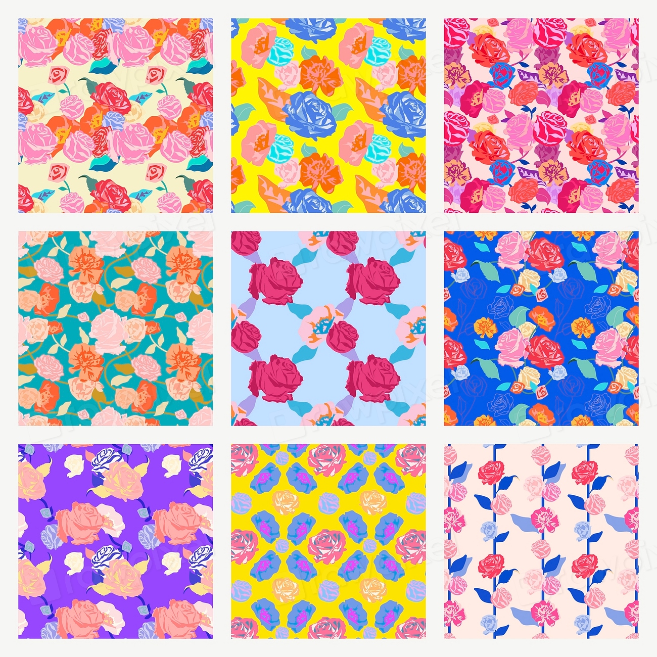 Colorful spring floral pattern vector | Premium Vector - rawpixel