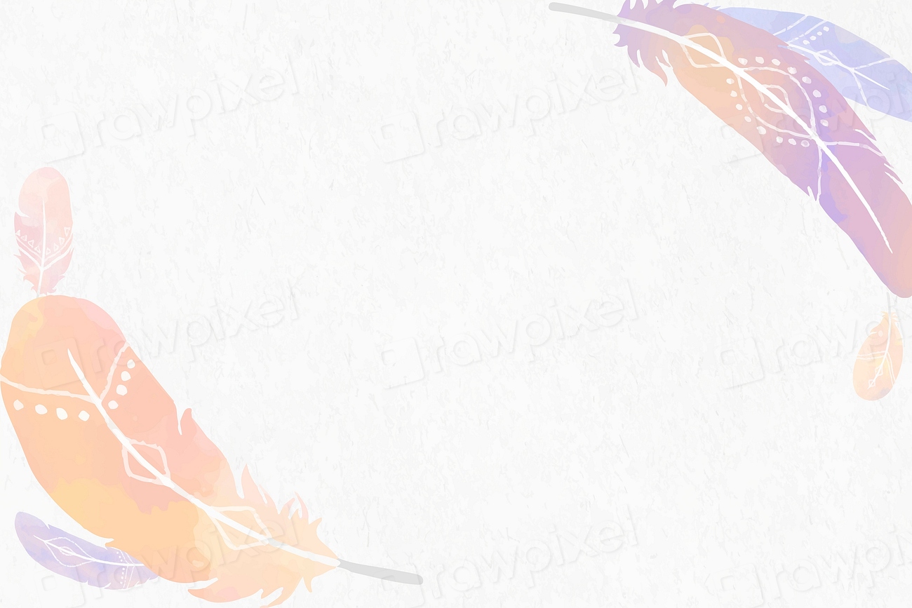 Watercolor feather border vector Boho | Premium Vector - rawpixel