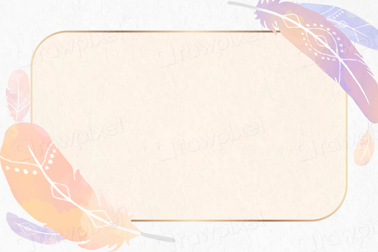 Pastel Bohemian feather frame vector | Premium Vector - rawpixel