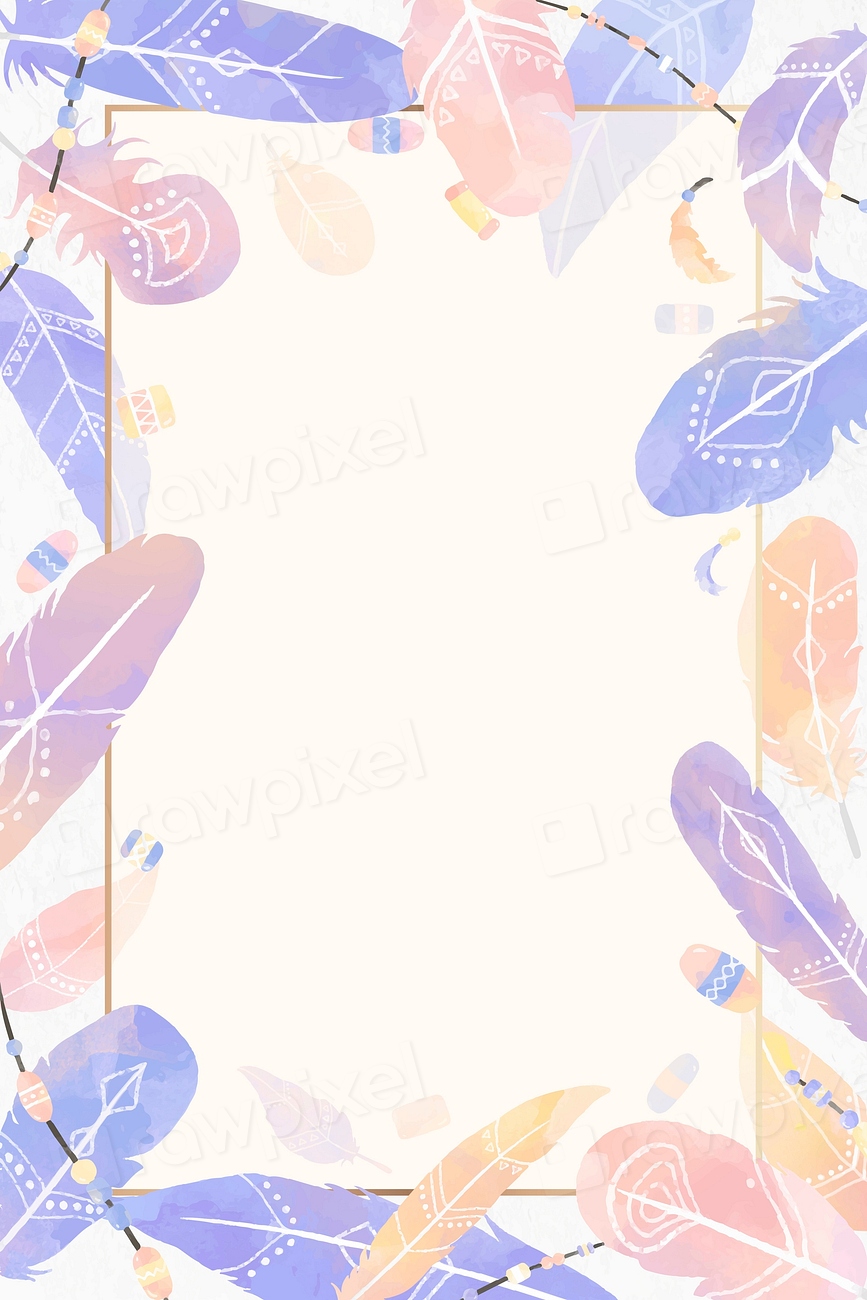 Rectangular Bohemian style frame vector | Premium Vector - rawpixel