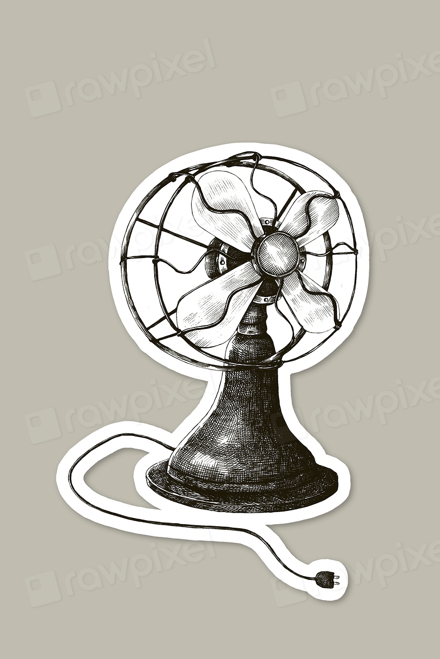 Hand drawn retro fan sticker | Premium PSD - rawpixel