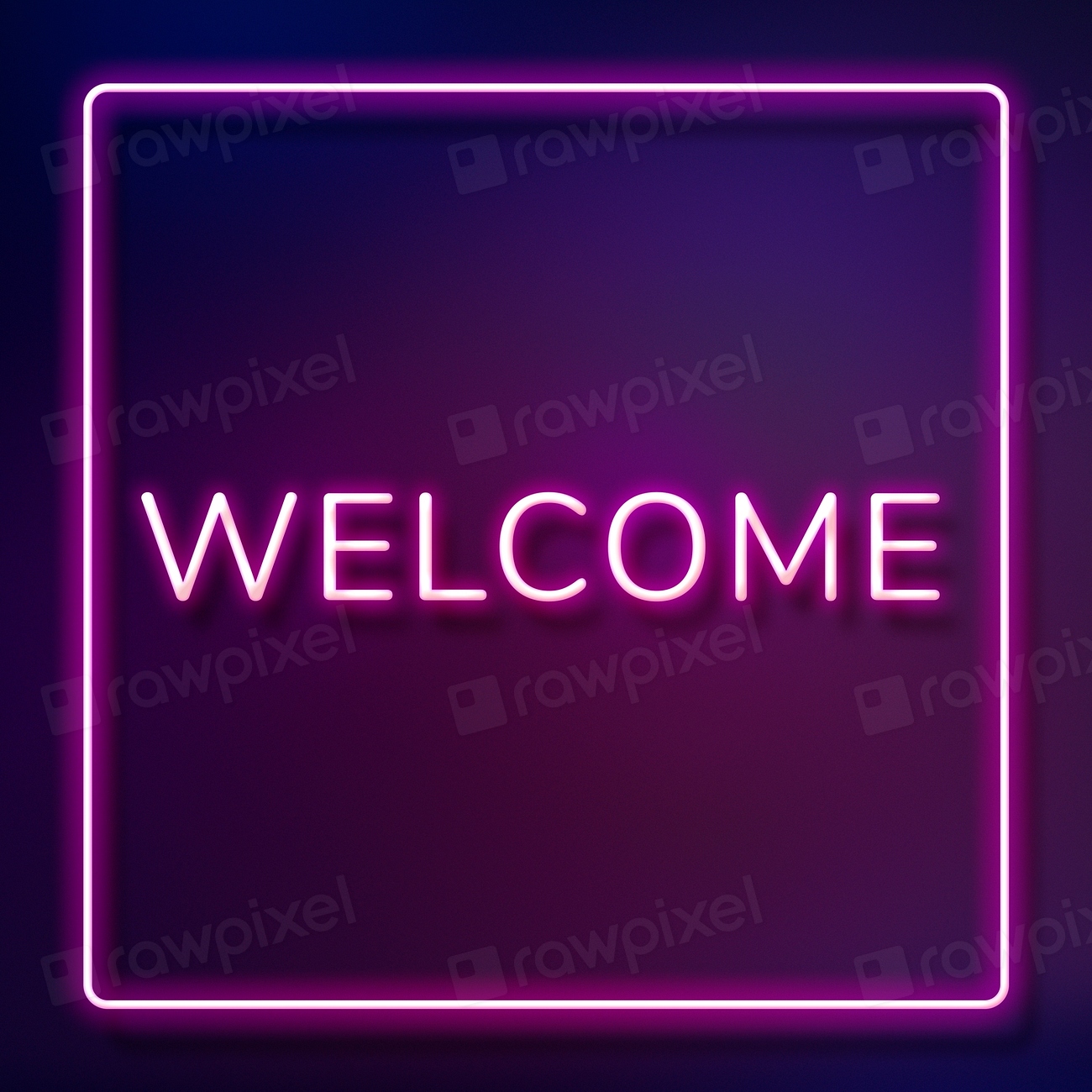 Retro purple neon welcome frame | Free Photo - rawpixel
