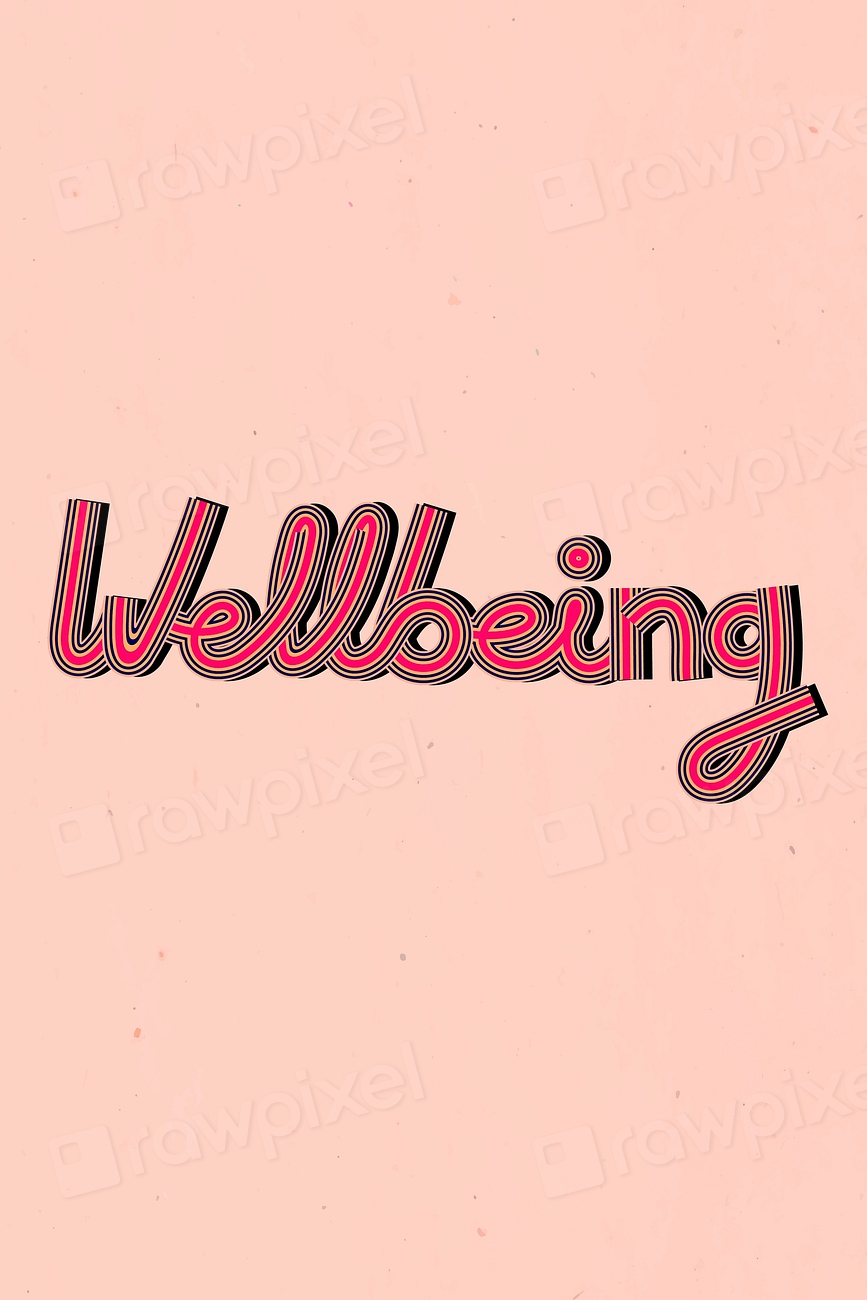 Wellbeing text vector lettering retro | Premium Vector - rawpixel