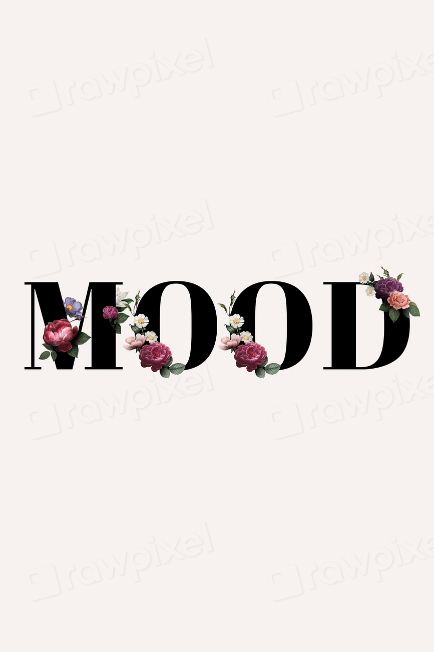 Floral mood word typography beige | Free Photo - rawpixel