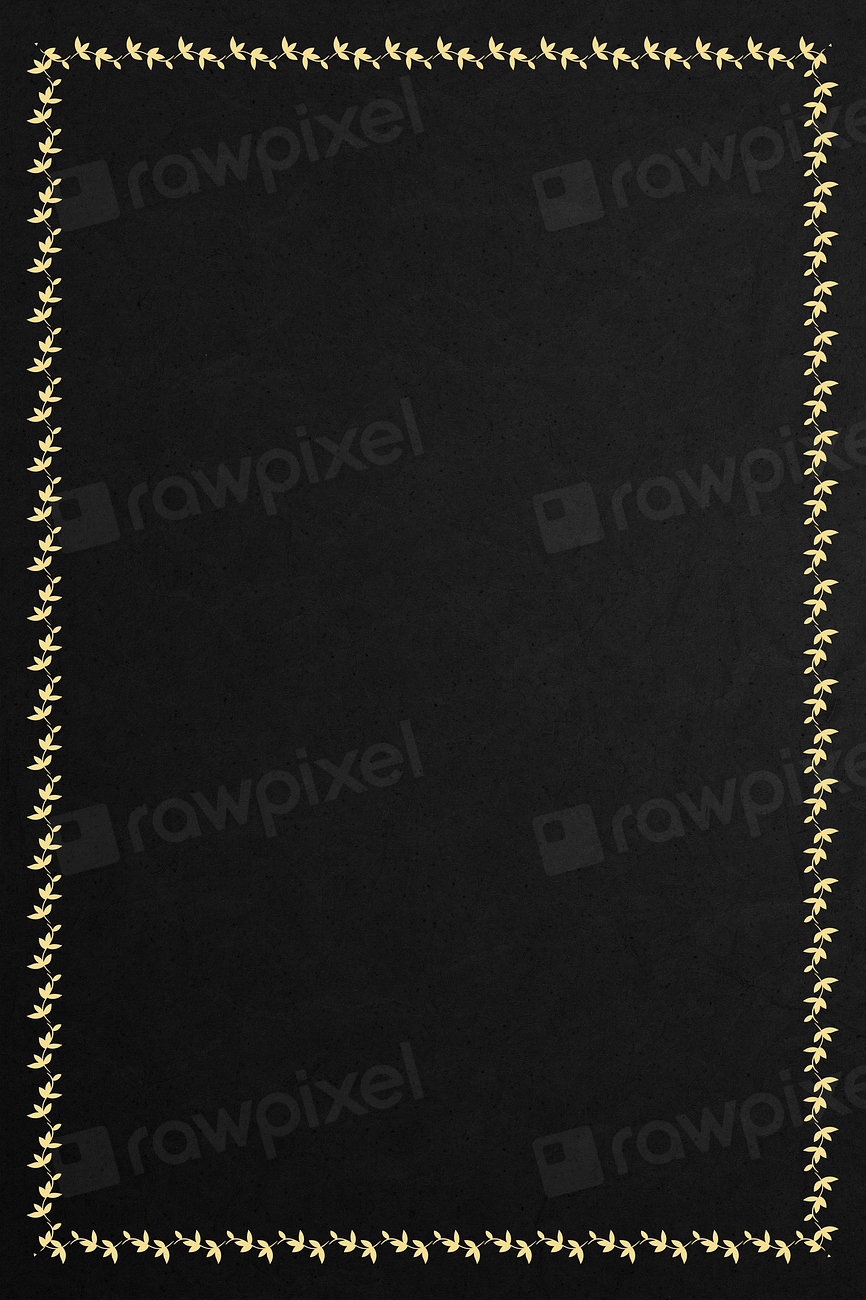 Yellow ornamental frame black background | Free PSD - rawpixel